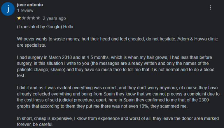 Adem & Havva Clinic Review - Hair Transplant Turkey